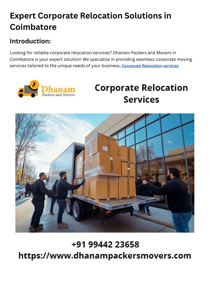 PPT - Corporate Relocation services Corporate Moving Services ...