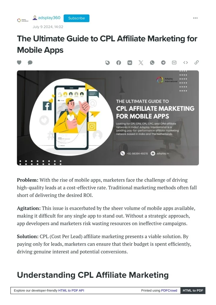 PPT - The Ultimate Guide to CPL Affiliate Marketing for Mobile Apps ...