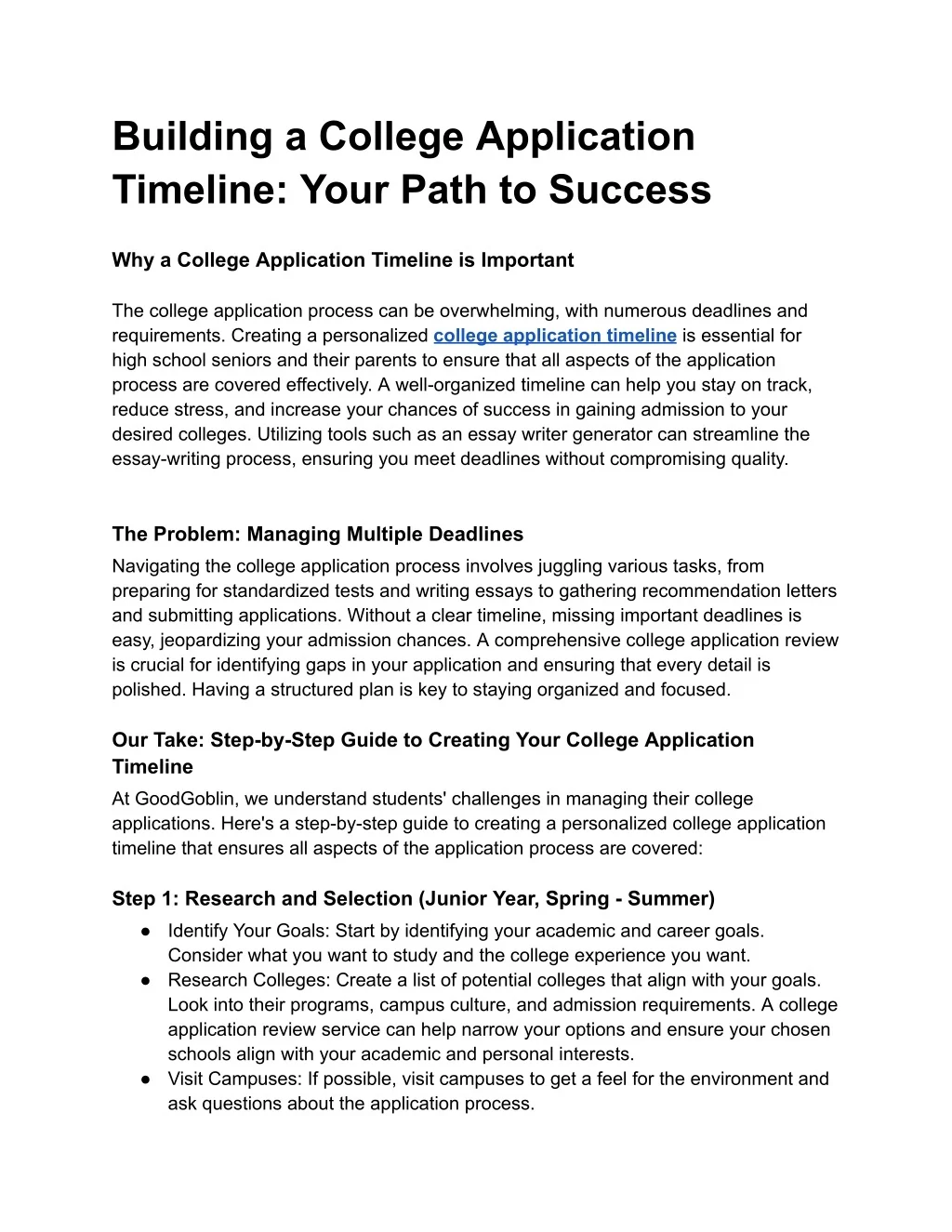 PPT - Building a College Application Timeline_ Your Path to Success ...