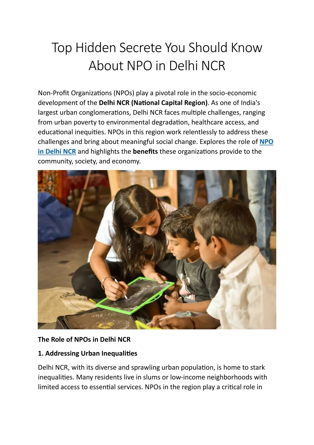 PPT - Top Hidden Secrete You Should Know About NPO in Delhi NCR ...