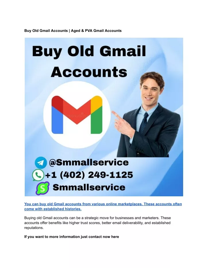 PPT - Buy Old Gmail Accounts _ Aged & PVA Gmail Accounts PowerPoint ... PPT - Buy Old Gmail Accounts _ Aged & PVA Gmail Accounts PowerPoint ...