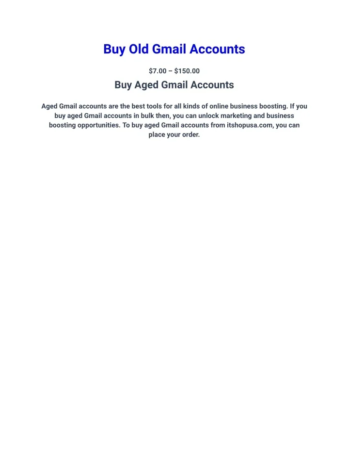 PPT - Buy Old Gmail Accounts - All Country account,100% Safe PowerPoint ...