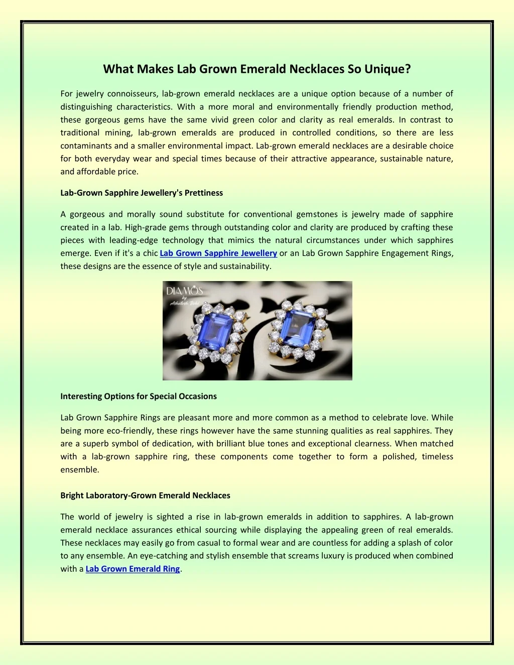 PPT - What Makes Lab Grown Emerald Necklaces So Unique PowerPoint ...
