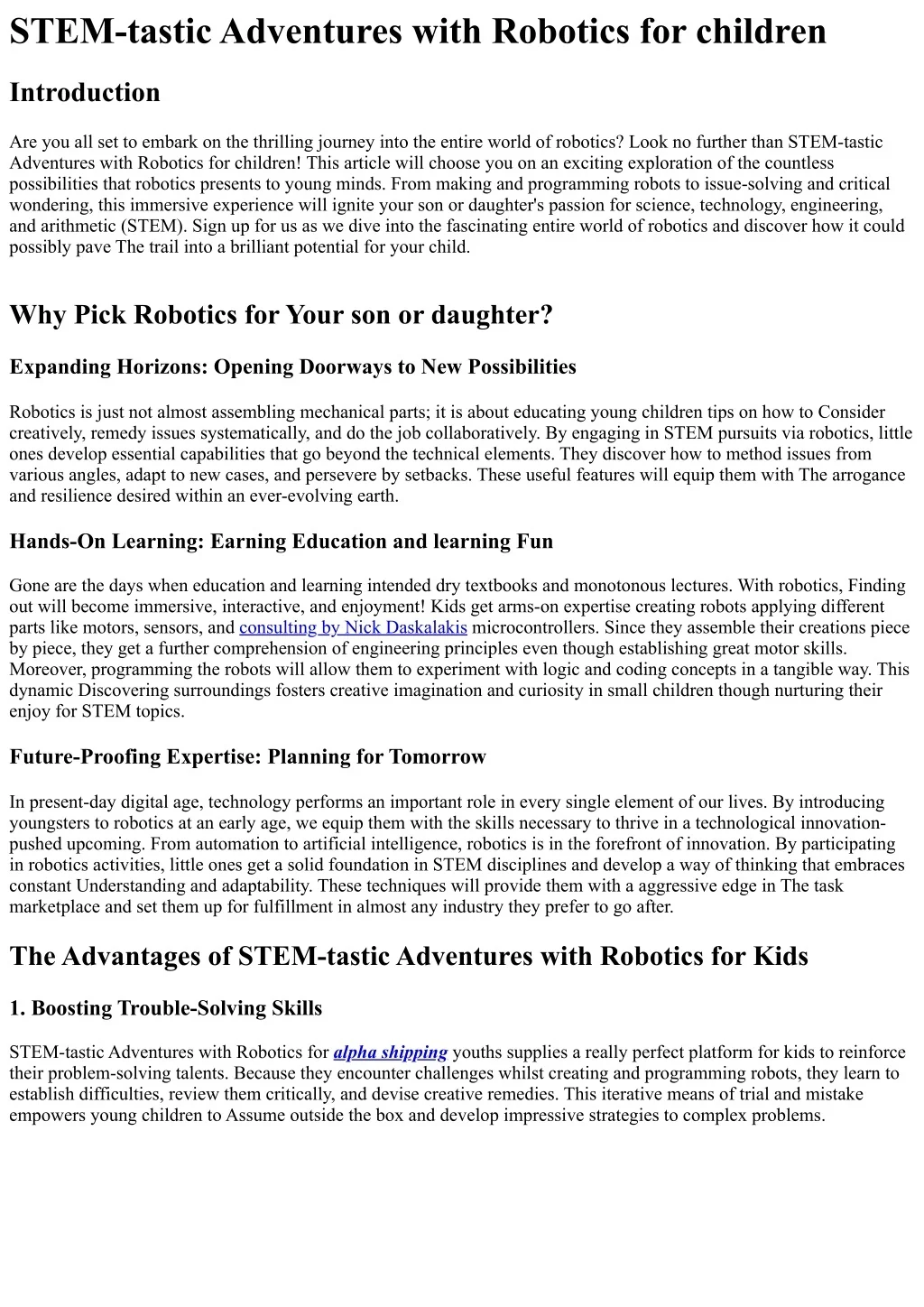 PPT - STEM-tastic Adventures with Robotics for Kidsfor youthsfor ...