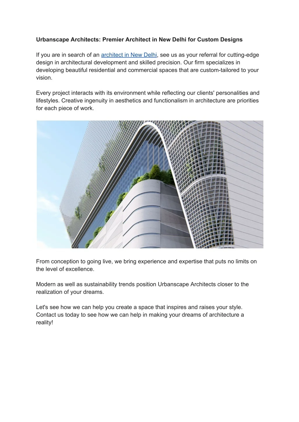 PPT - Urbanscape Architects: Premier Architect in New Delhi for Custom ...