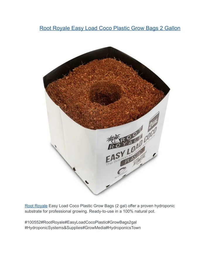 PPT - Root Royale Easy Load Coco Plastic Grow Bags 2 Gallon PowerPoint ...