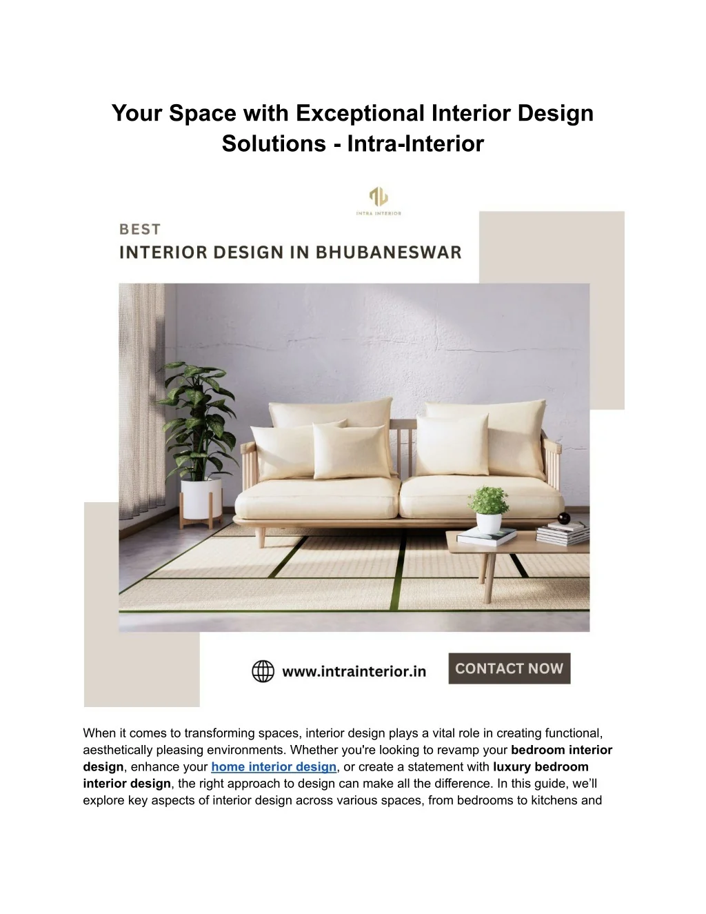 PPT - Your Space with Exceptional Interior Design Solutions - Intra ...