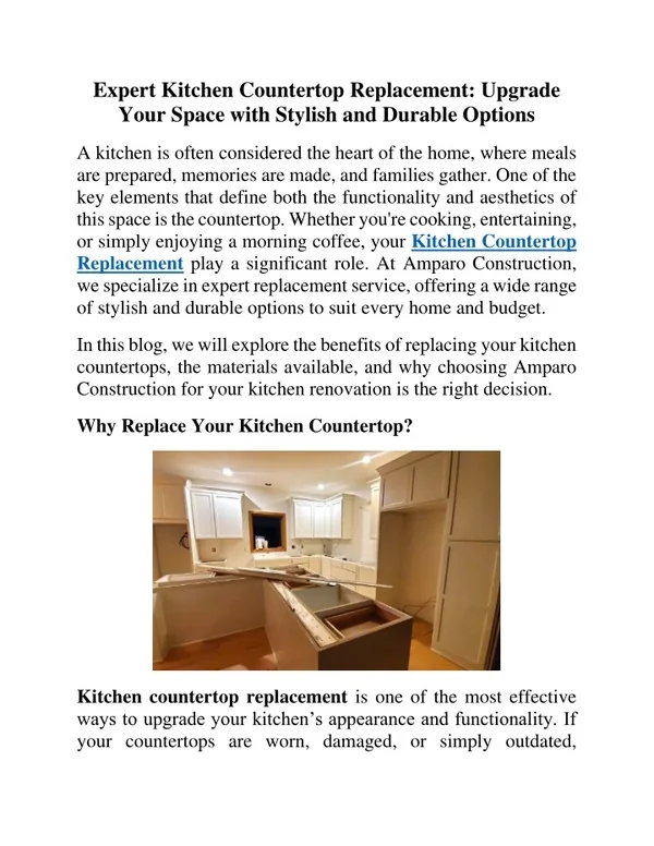 PPT - Expert Kitchen Countertop Replacement Upgrade Your Space with ...