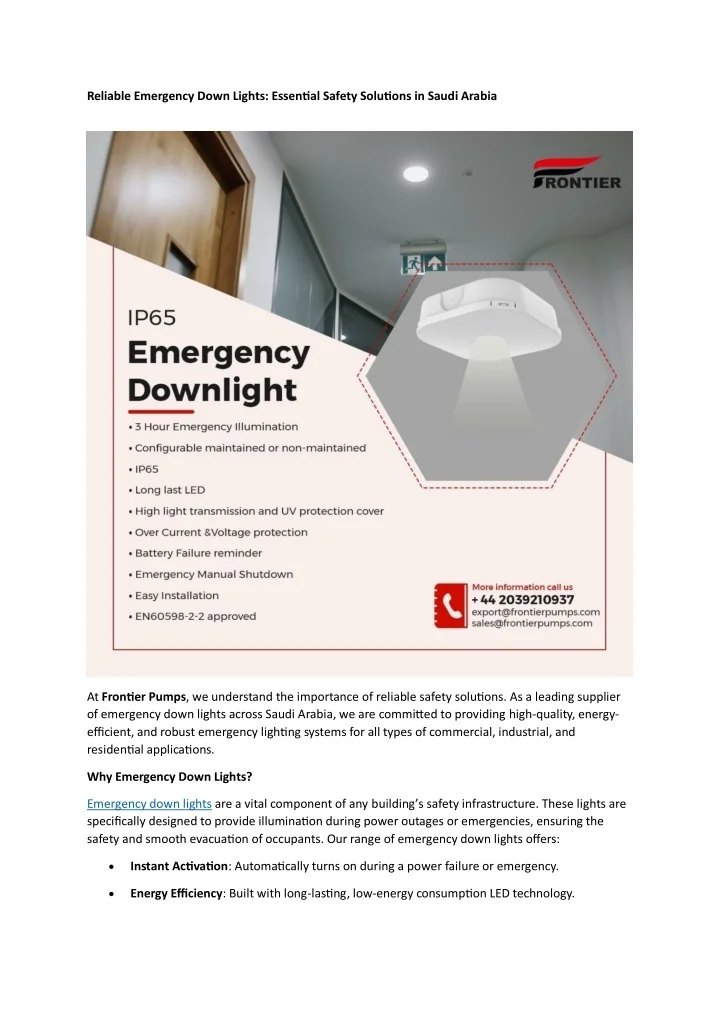 PPT - Reliable Emergency Down Lights- Essential Safety Solutions in ...