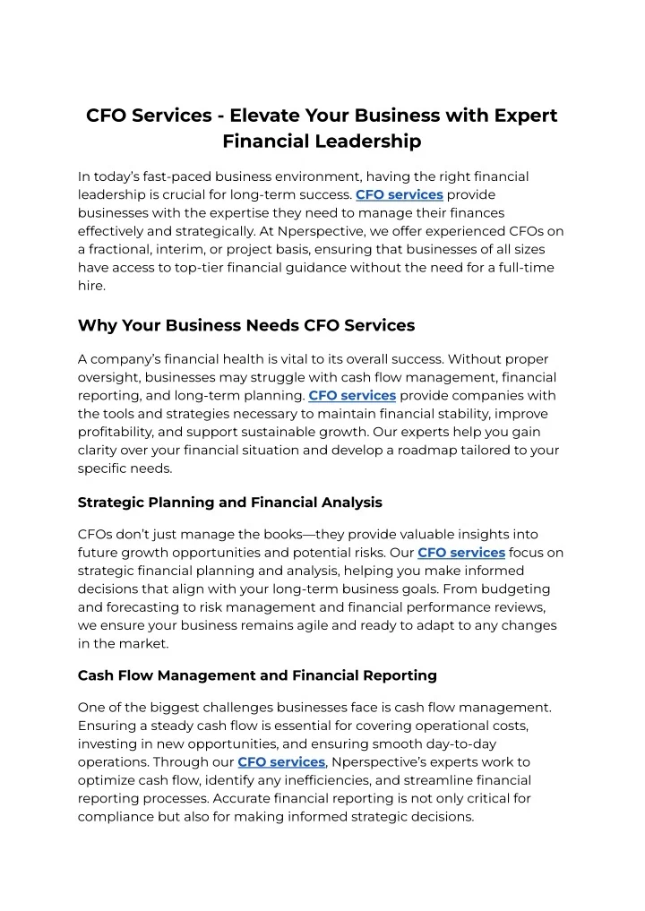 PPT - CFO Services - Elevate Your Business with Expert Financial Leadership PowerPoint ...