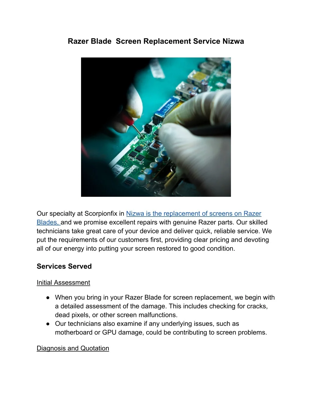 PPT - Razer Blade Screen Replacement Service Nizwa PowerPoint ...