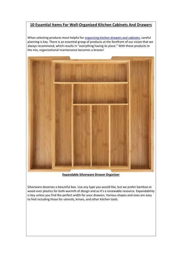 PPT - 10 Essential Items For Well-Organized Kitchen Cabinets And ...