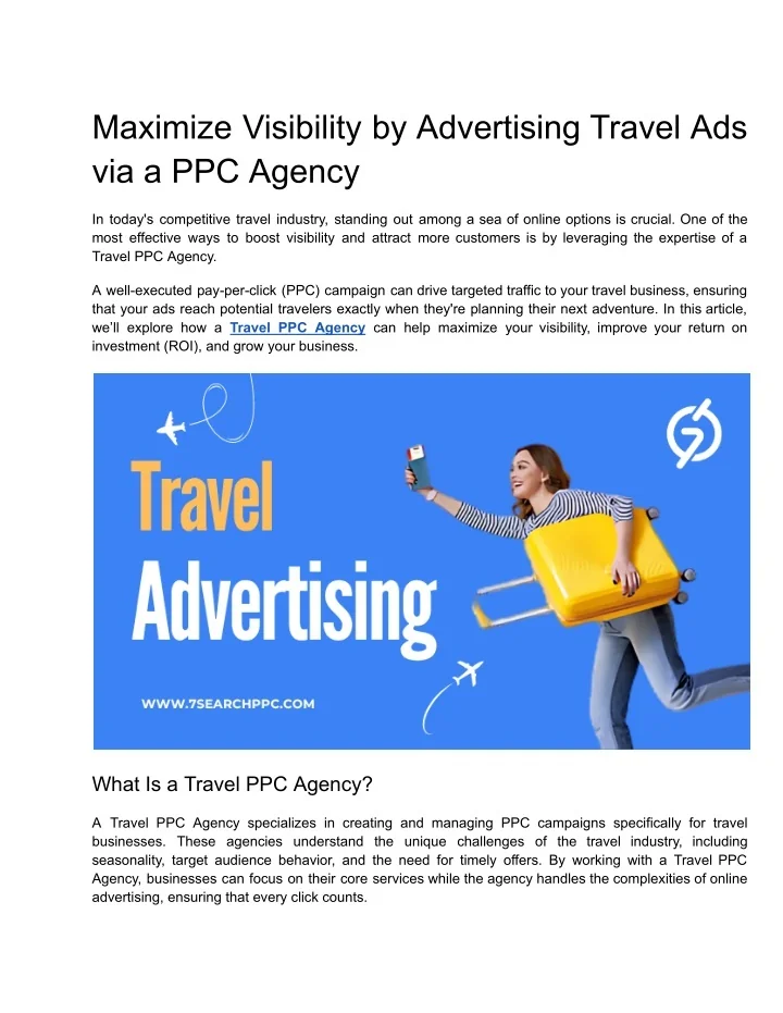 PPT - Maximize Visibility by Advertising Travel Ads via a PPC Agency (1 ...