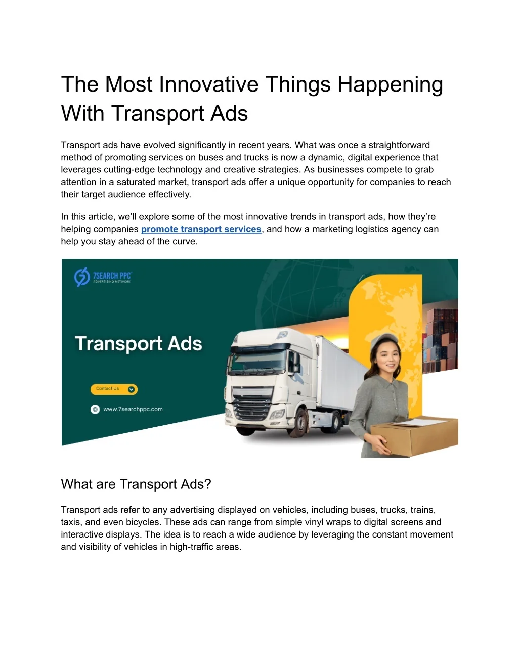 PPT - The Most Innovative Things Happening With Transport Ads ...