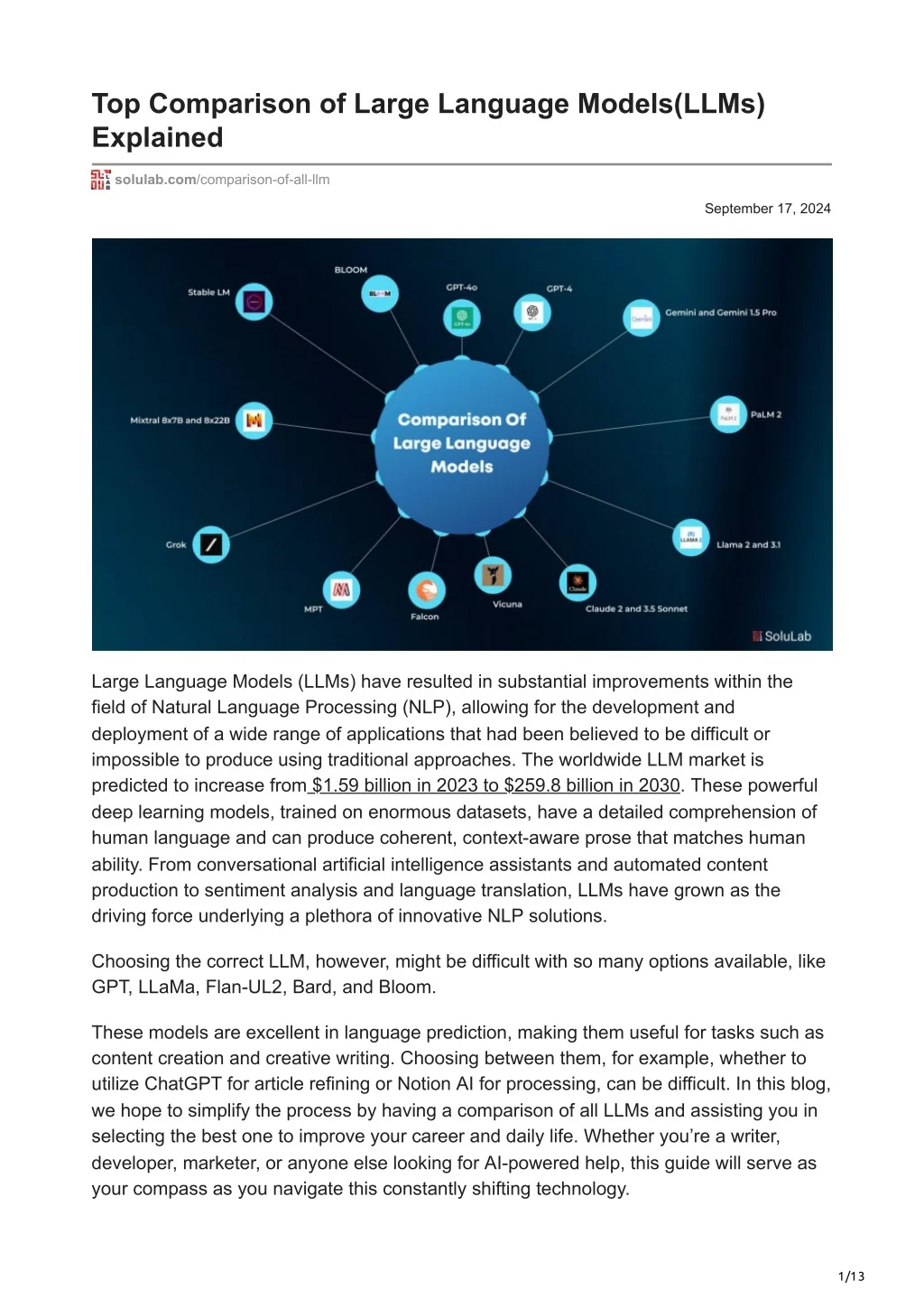 PPT - solulab.com-Top Comparison of Large Language ModelsLLMs Explained ...