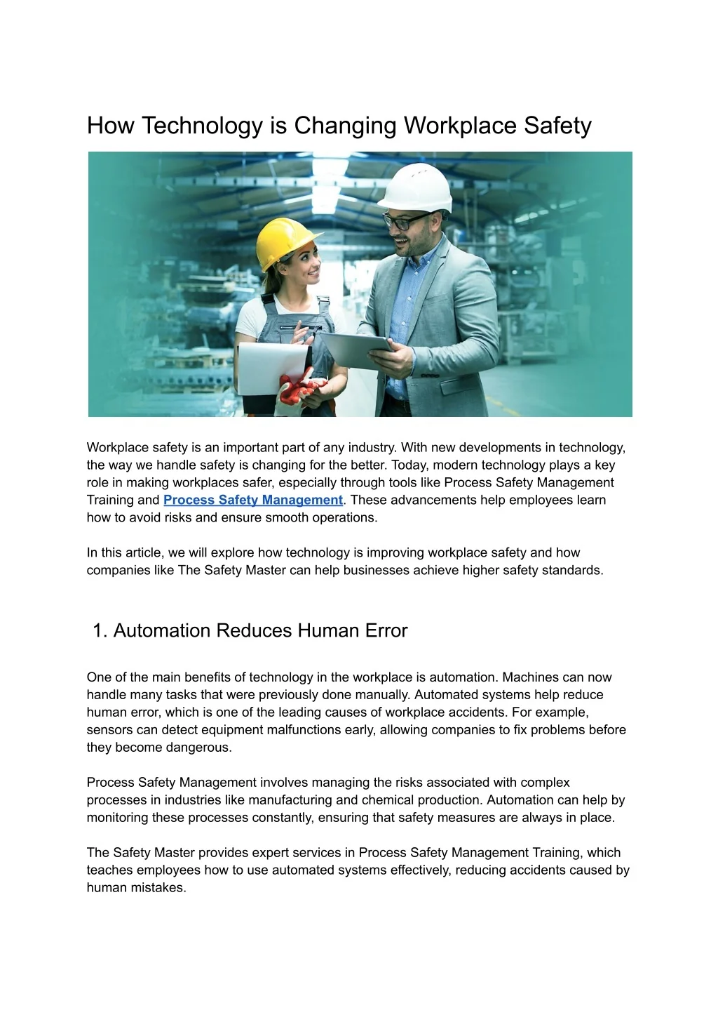 PPT - How Technology is Changing Workplace Safety PowerPoint ...