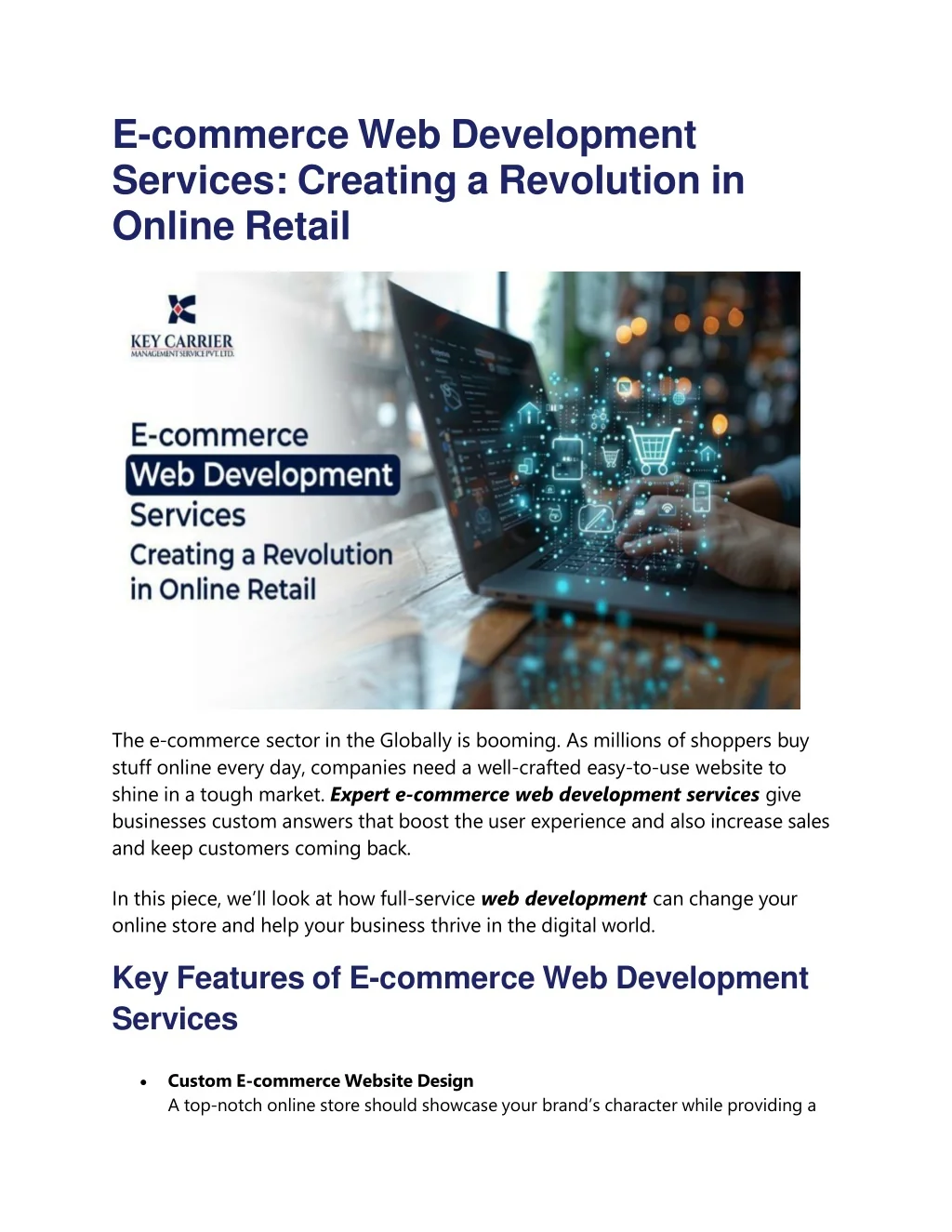 PPT - E-commerce Web Development Services Creating a Revolution in Online Retail (1) PowerPoint ...