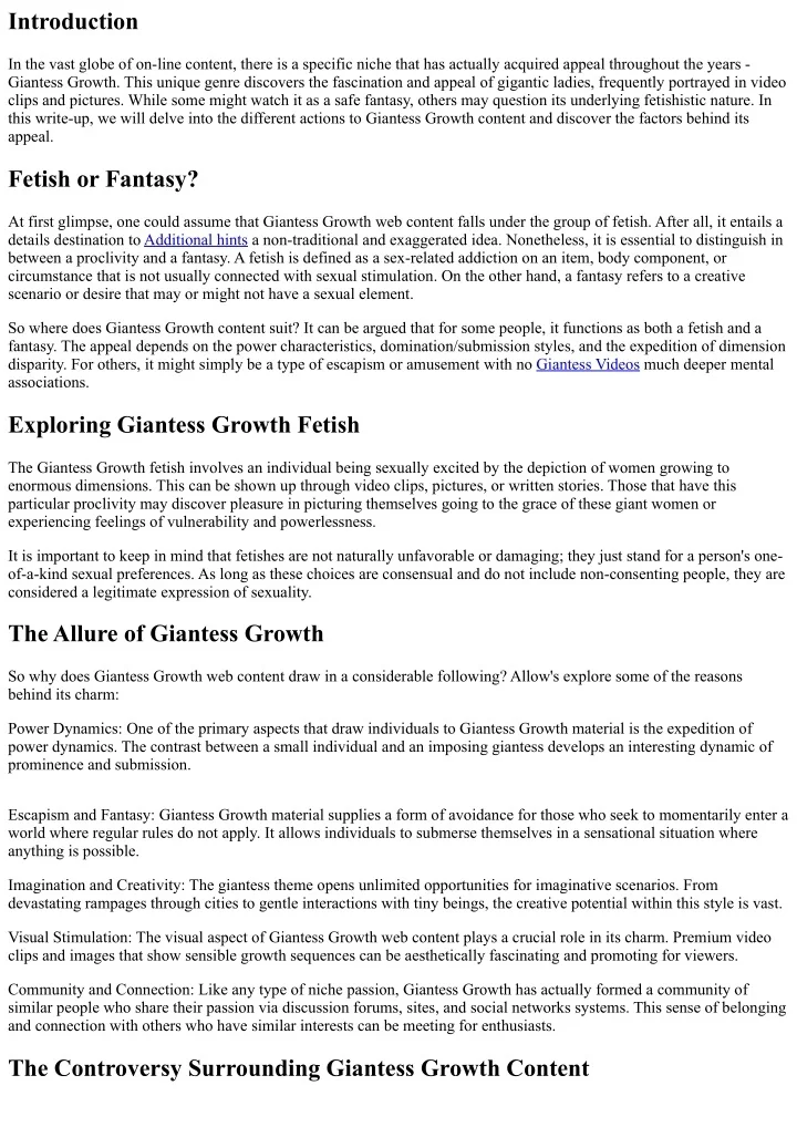 PPT - Fetish or Dream? The Differed Reactions to Giantess Growth ...