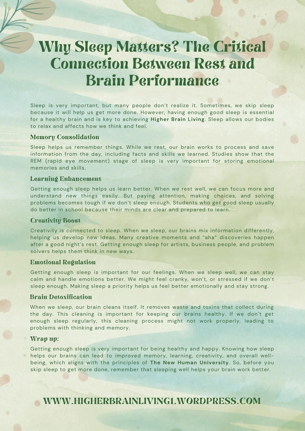 PPT - Why Sleep Matters The Critical Connection Between Rest and Brain ...