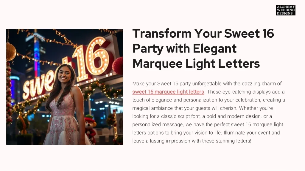 PPT - Transform Your Sweet 16 Party with Elegant Marquee Light Letters ...