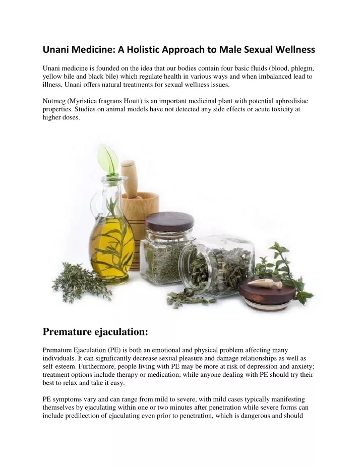 PPT - Unani Medicine: A Holistic Approach to Male Sexual Wellness ... PPT - Unani Medicine: A Holistic Approach to Male Sexual Wellness ...