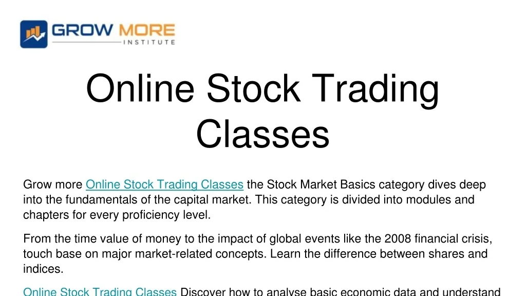 PPT - Online Stock Trading Classes PowerPoint Presentation, free ...