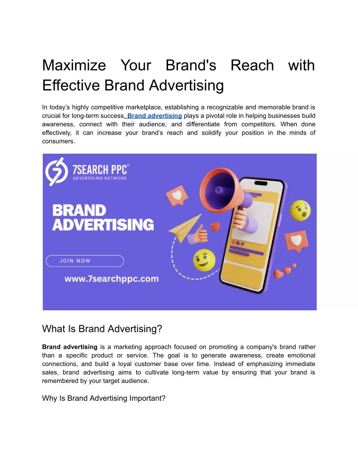 PPT - Maximize Your Brand's Reach with Effective Brand Advertising ... PPT - Maximize Your Brand's Reach with Effective Brand Advertising ...