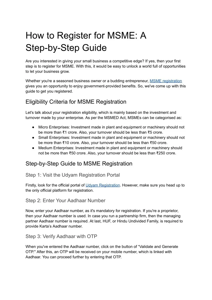 PPT - How to Register for MSME_ A Step-by-Step Guide PowerPoint ...