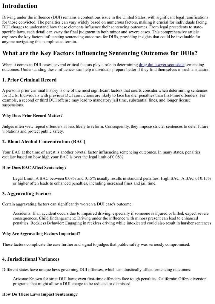 PPT - Key Factors Influencing Sentencing Outcomes for DUIs PowerPoint ...
