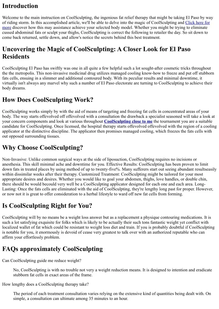 PPT - Uncovering the Magic of CoolSculpting: A Closer Look for El Paso Residents PowerPoint ...