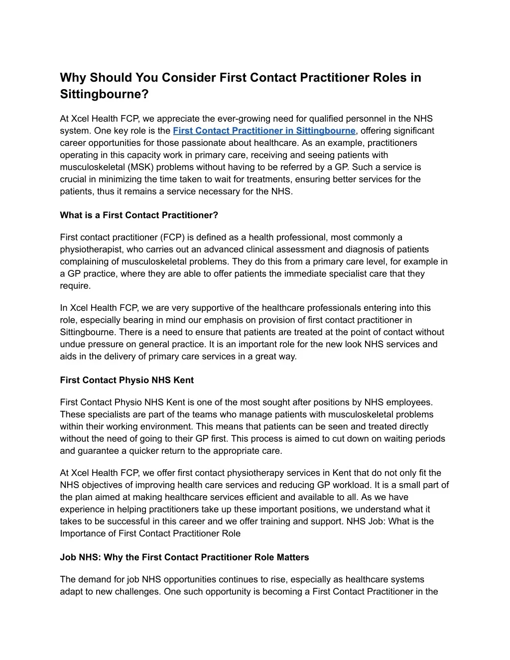 PPT - Why Should You Consider First Contact Practitioner Roles in ...