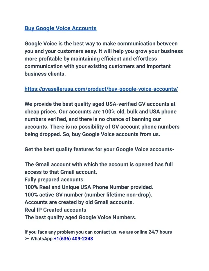 PPT - Buy Google Voice Accounts - 100% PVA Google Voice Accounts ...