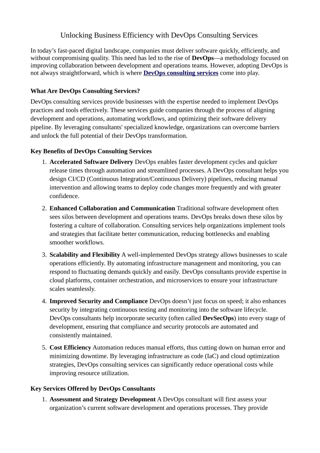 PPT - Unlocking Business Efficiency with DevOps Consulting Services PowerPoint Presentation - ID ...