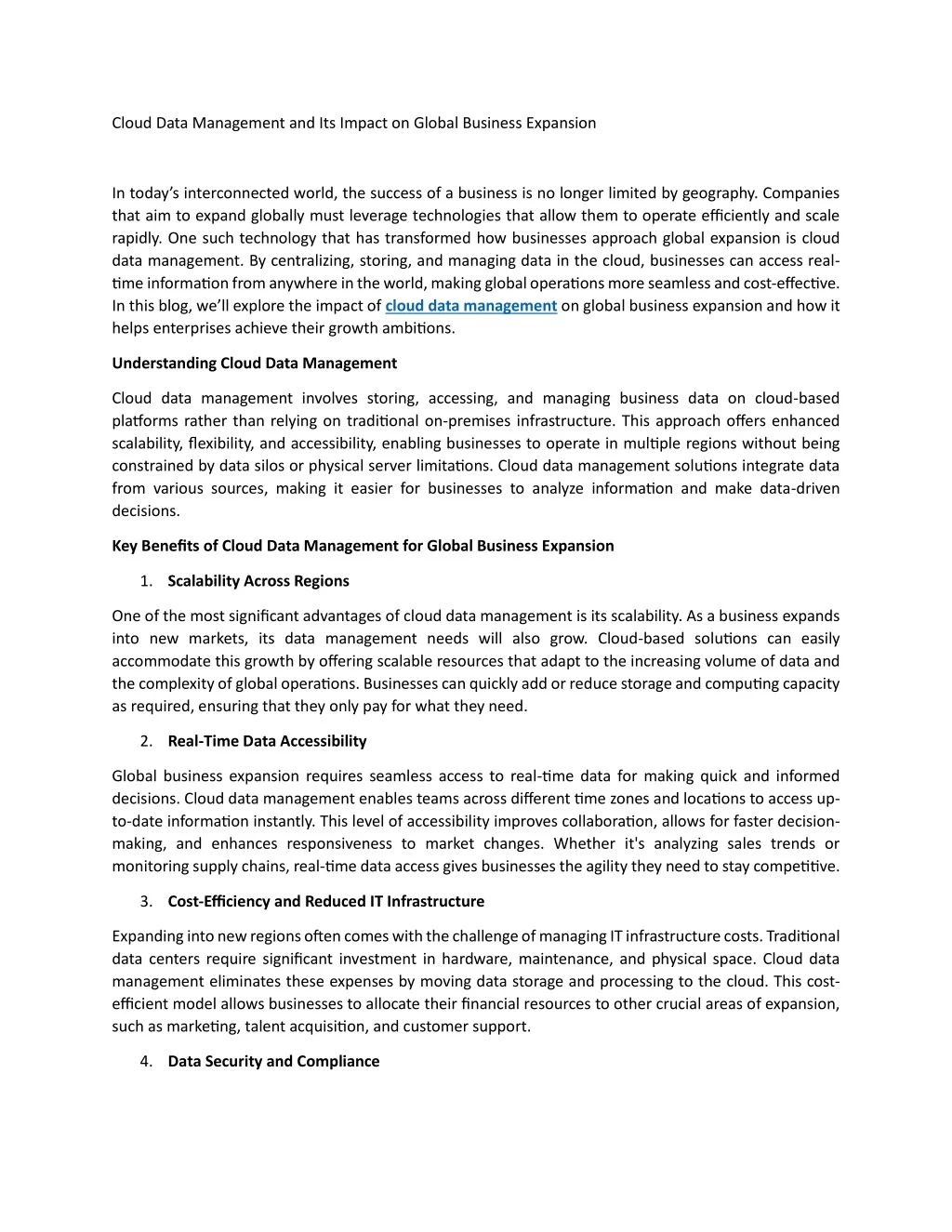 PPT - Cloud Data Management and Its Impact on Global Business Expansion ...