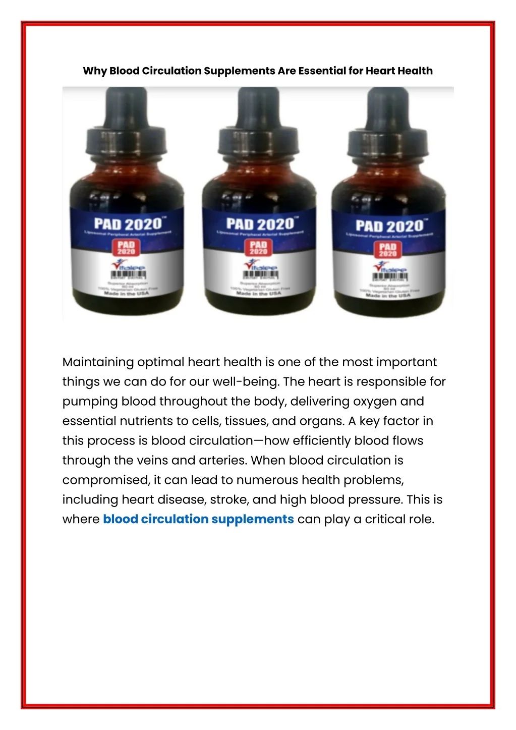 PPT - Why Blood Circulation Supplements Are Essential for Heart Health ...
