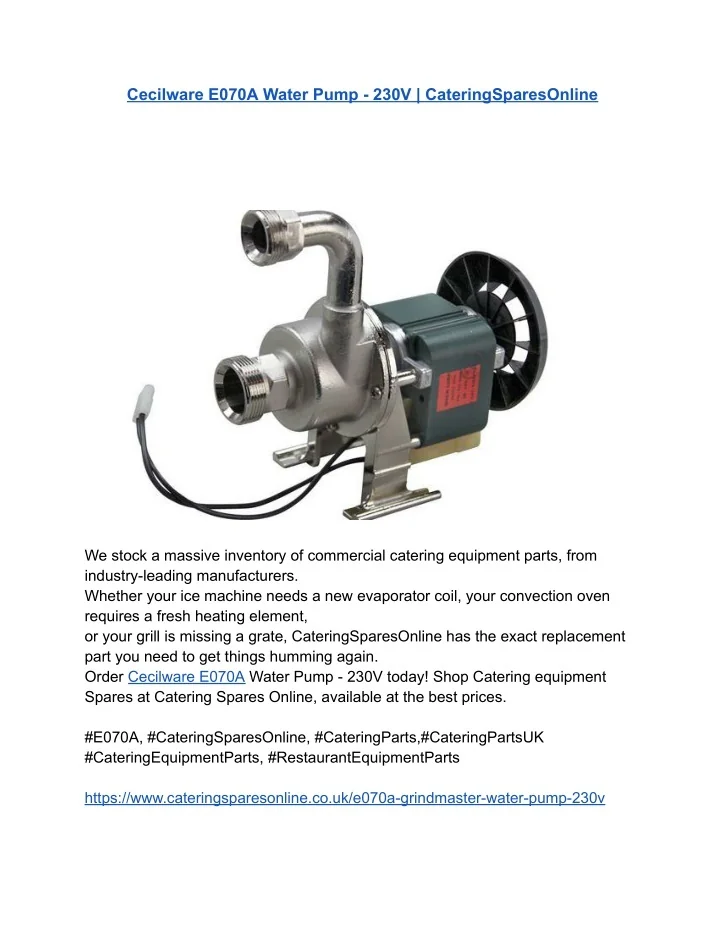 PPT - Cecilware E070A Water Pump - 230V _ CateringSparesOnline (1 ...