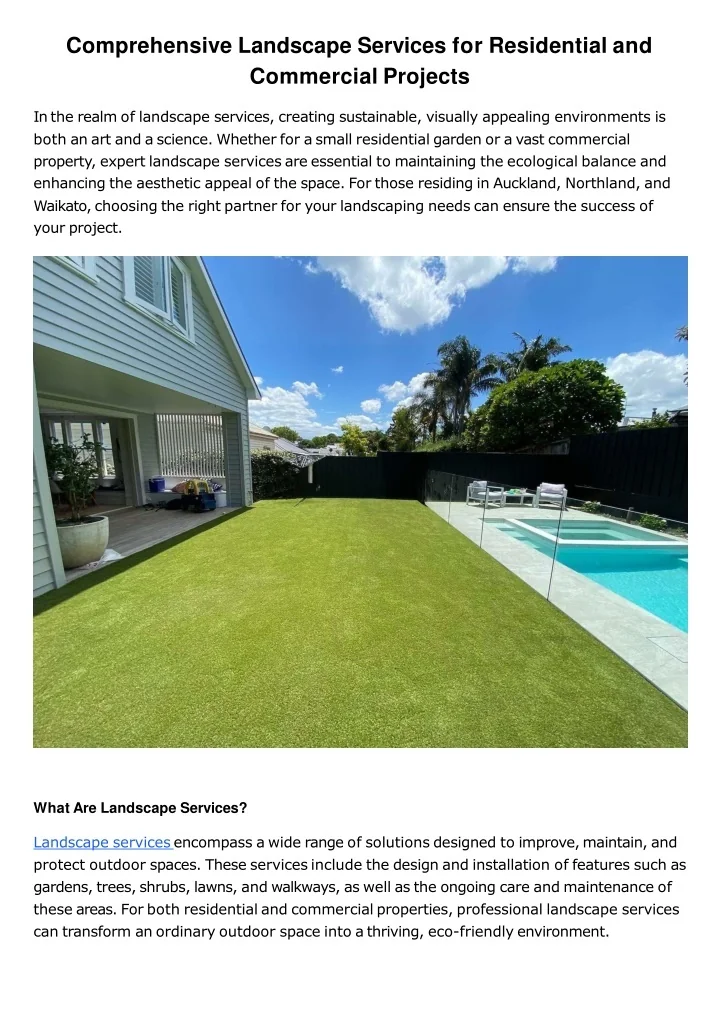 PPT - Comprehensive Landscape Services for Residential and Commercial ...