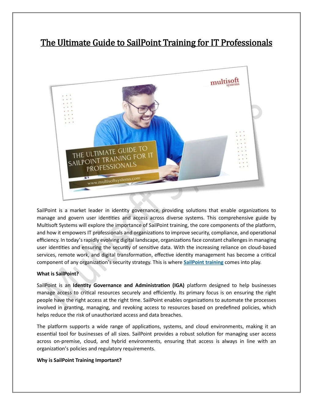 PPT - The Ultimate Guide to SailPoint Training for IT Professionals ...