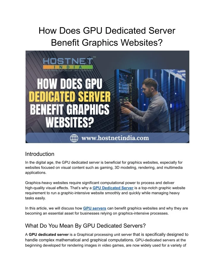 PPT - How GPU Dedicated Servers Benefit Graphics Websites_ PowerPoint ...