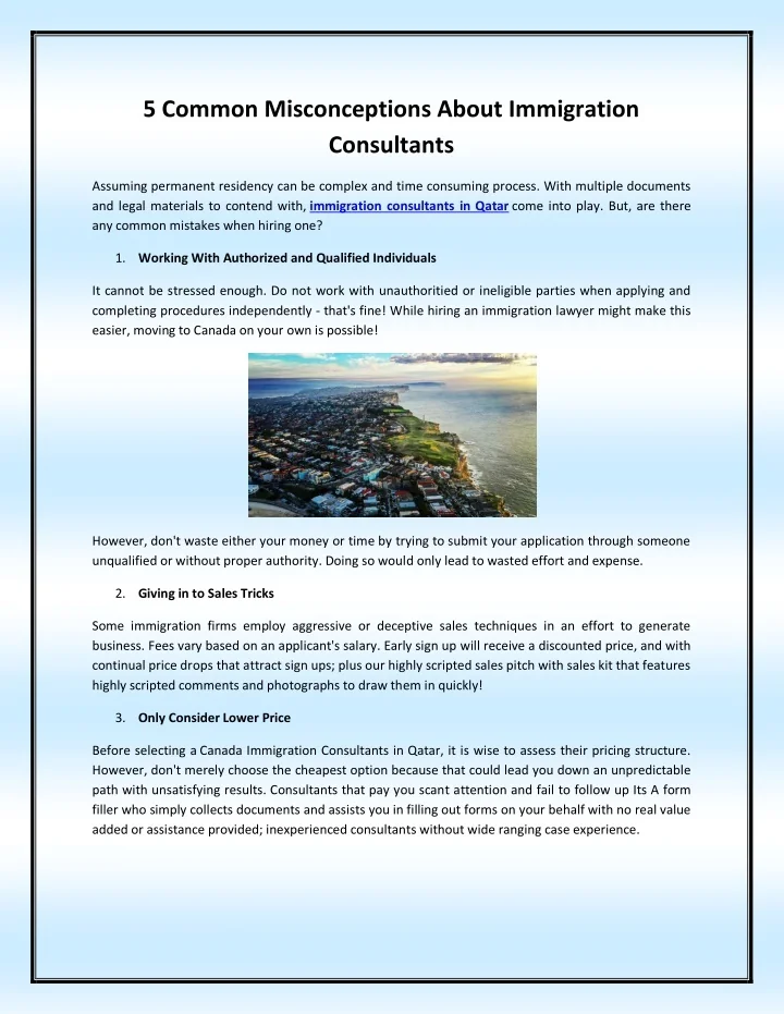 PPT - 5 Common Misconceptions About Immigration Consultants PowerPoint ...