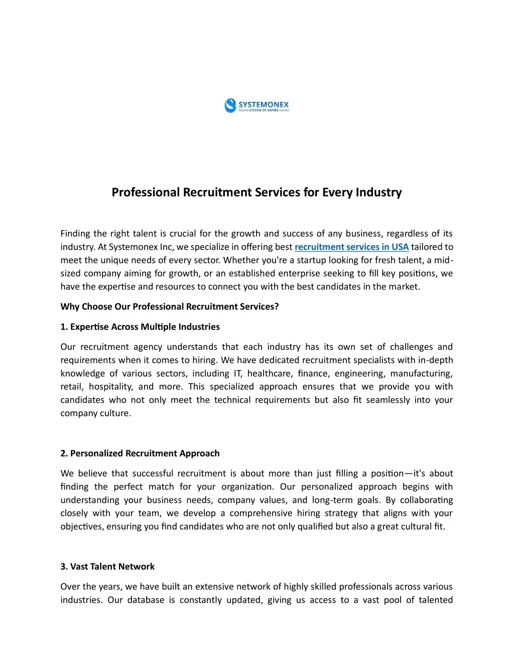 PPT - Professional Recruitment Services for Every Industry PowerPoint ...