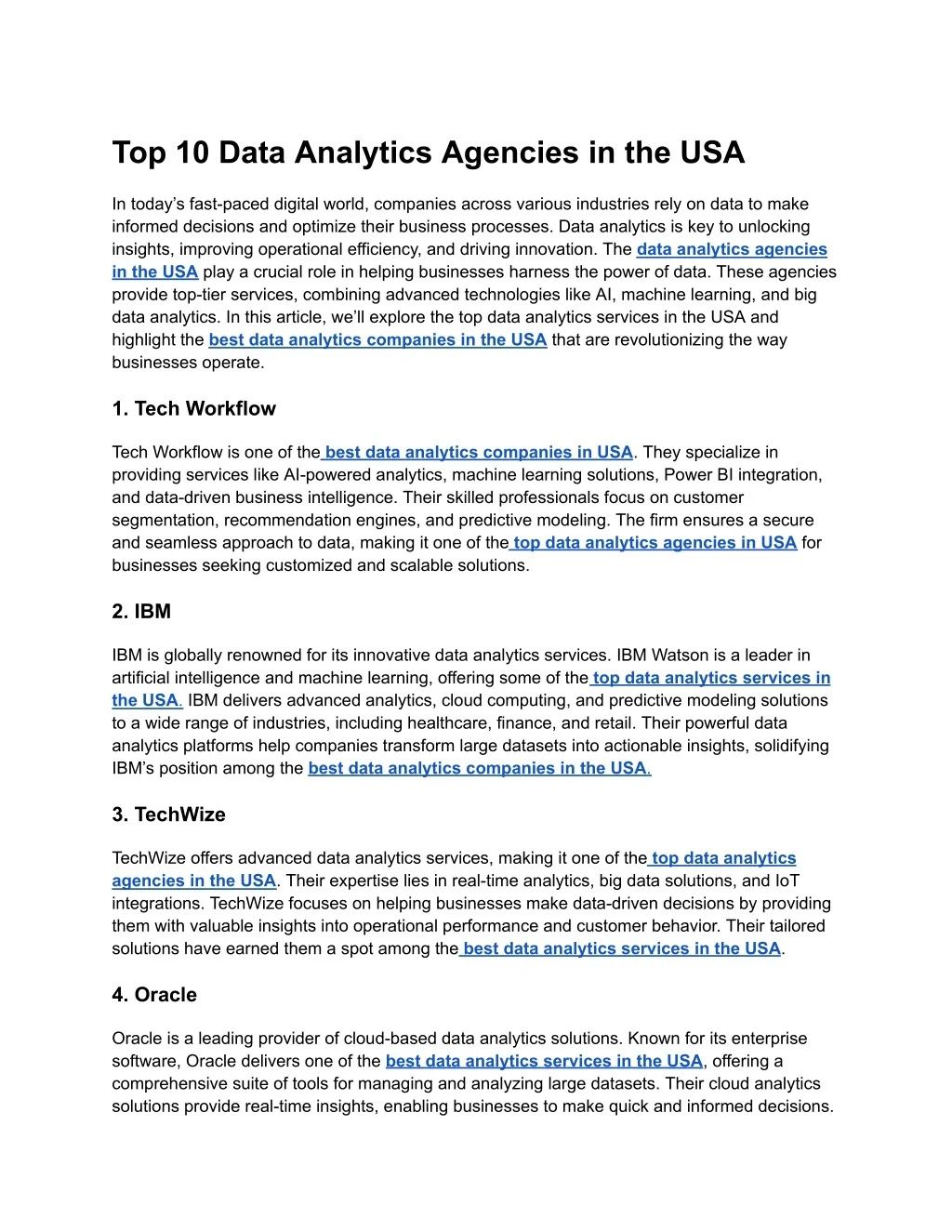 PPT - Top 10 Data Analytics Agencies in the USA PowerPoint Presentation - ID:13633941