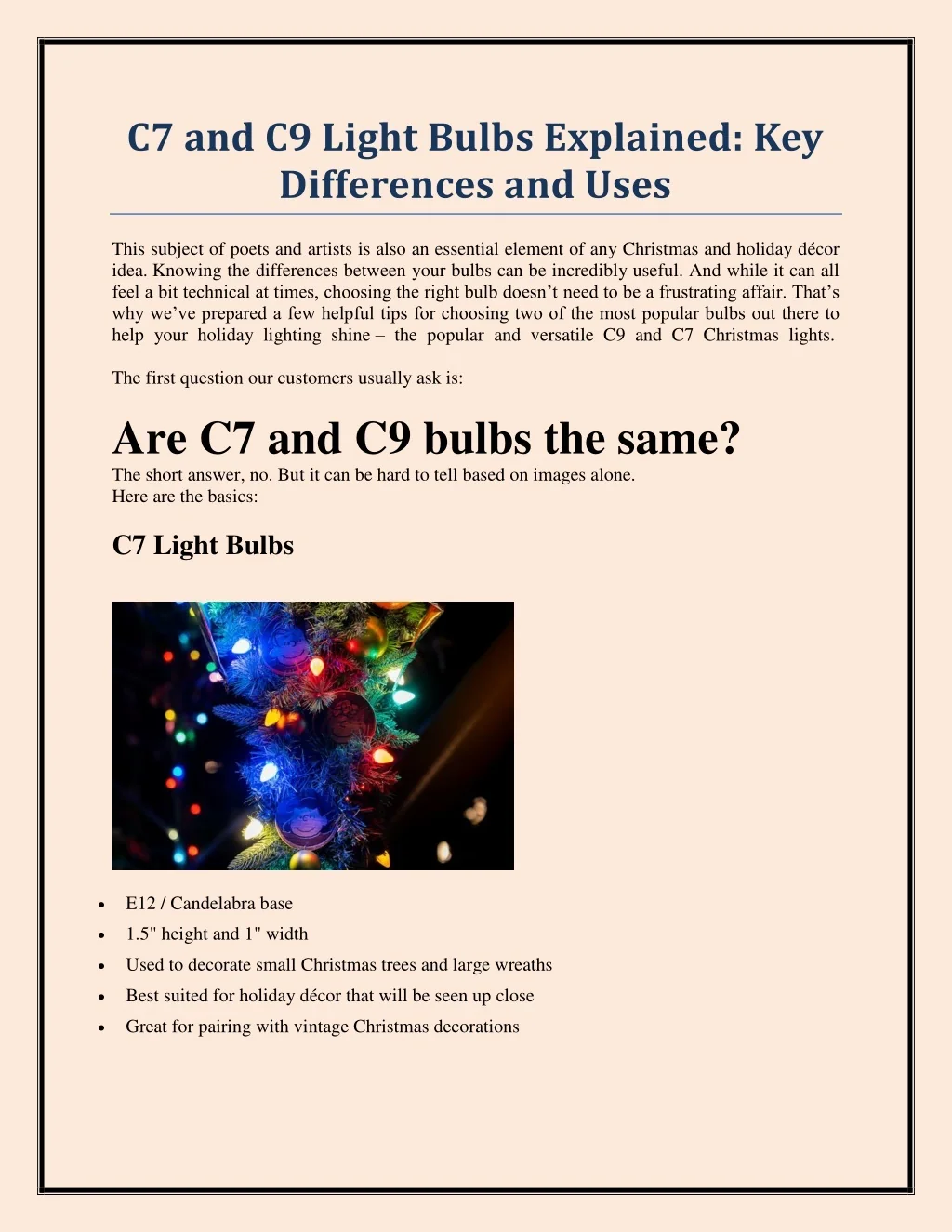 PPT - C7 and C9 Light Bulbs Explained - Key Differences and Uses PowerPoint Presentation - ID ...