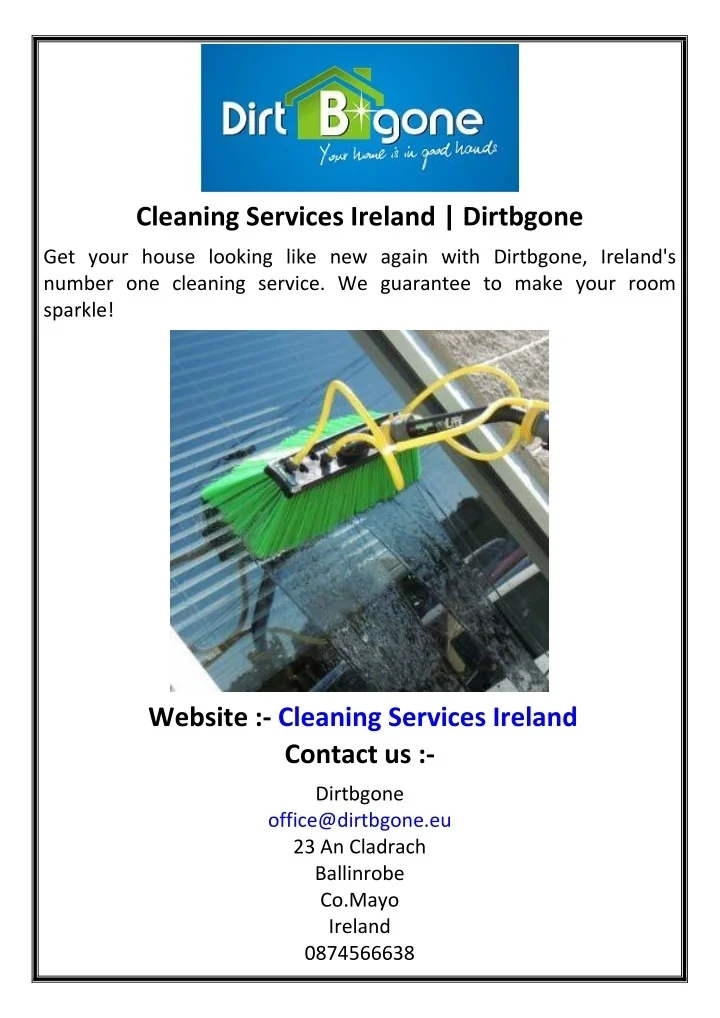 PPT - Cleaning Services Ireland | Dirtbgone PowerPoint Presentation ...