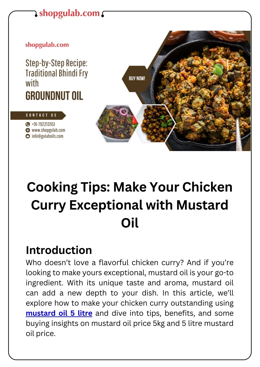 PPT - Cooking Tips Make Your Chicken Curry Exceptional with Mustard Oil ...