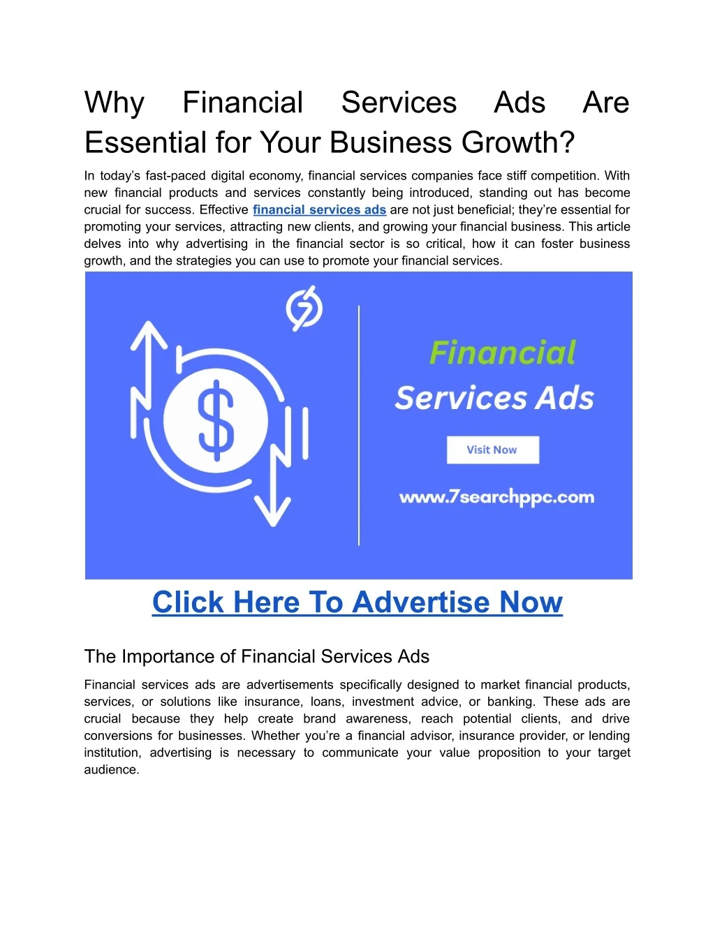 PPT - Why Financial Services Ads Are Essential for Your Business Growth ...