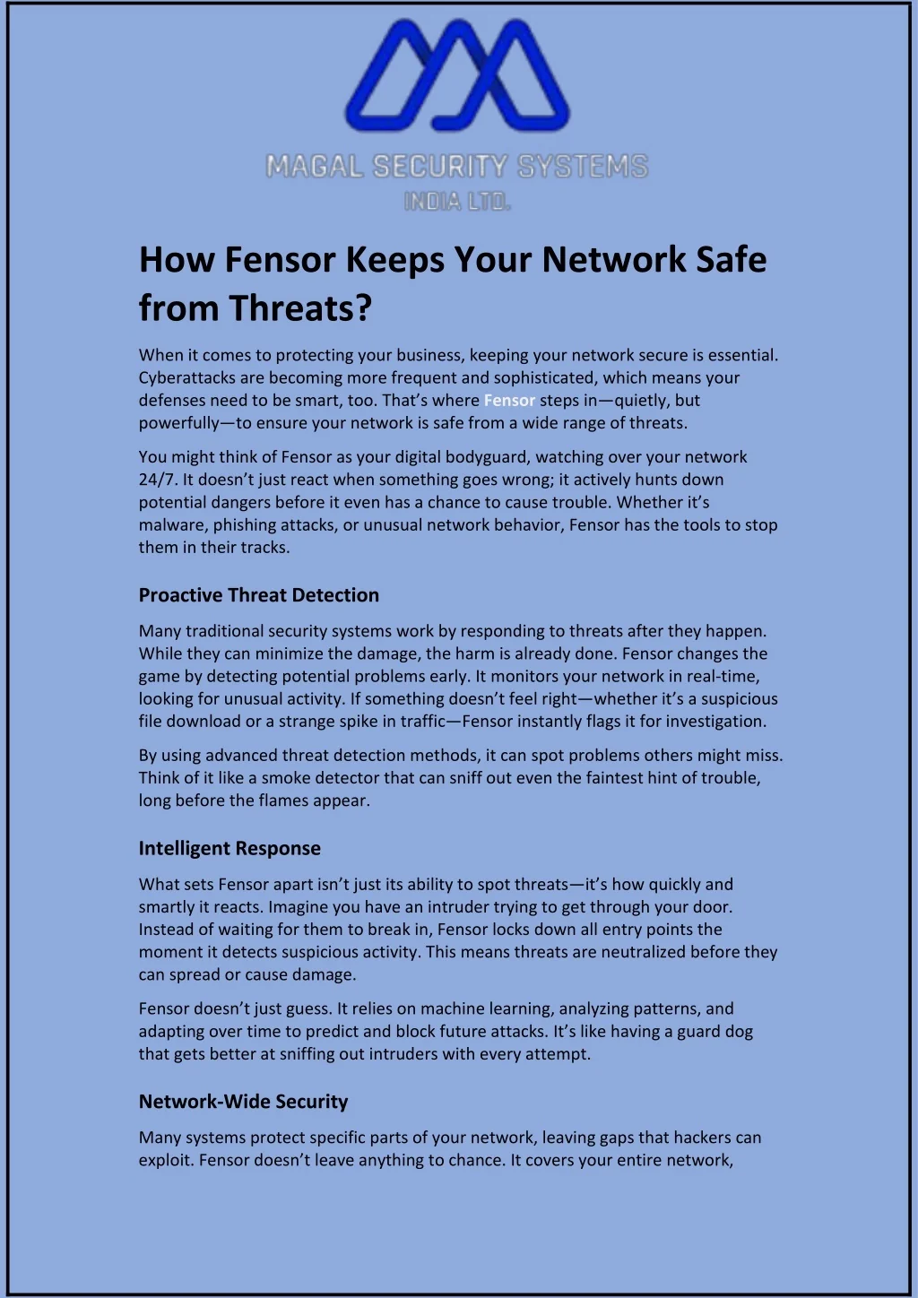 PPT - How Fensor Keeps Your Network Safe from Threats PowerPoint ...