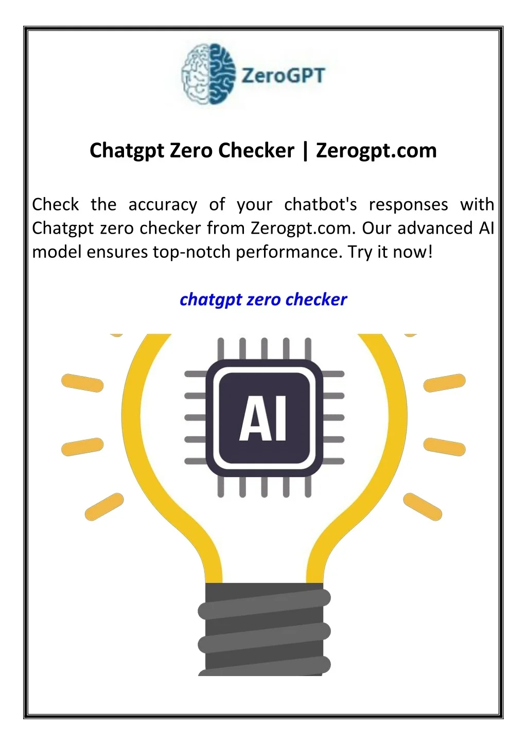 PPT - Chatgpt Zero Checker Zerogpt.com PowerPoint Presentation, free ...