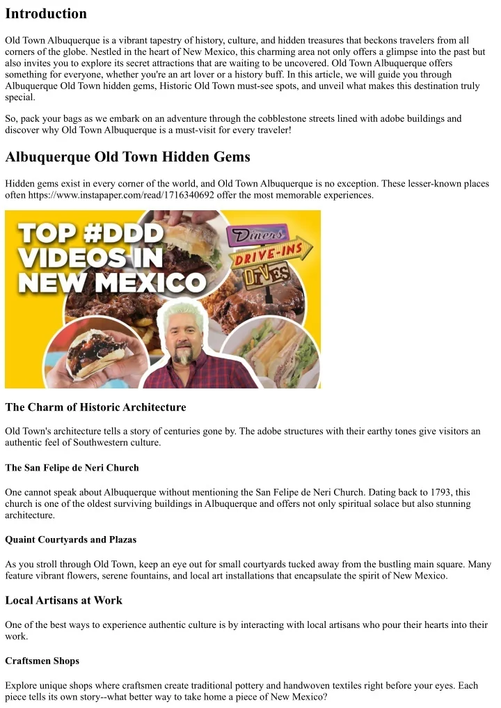 PPT - Navigating Old Town Albuquerque: Secret Attractions for Every ...
