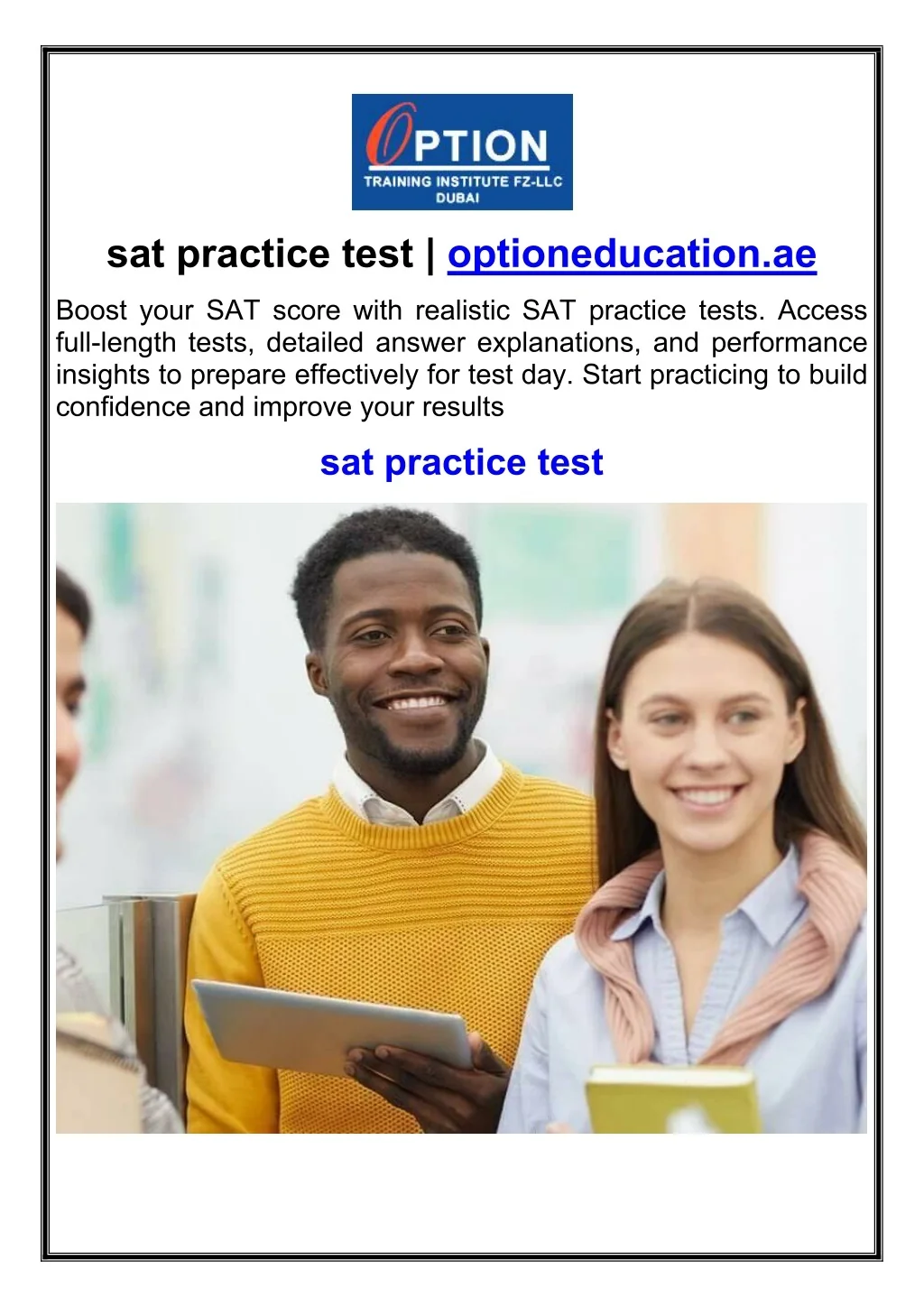 PPT - sat practice test optioneducation.ae PowerPoint Presentation ...